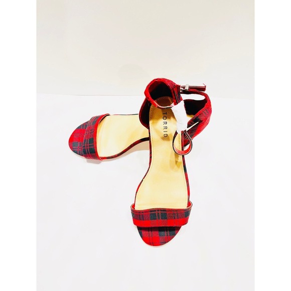 torrid | Shoes | Torrid Black And Red Plaid Ankle Strap Block Heel Size ...